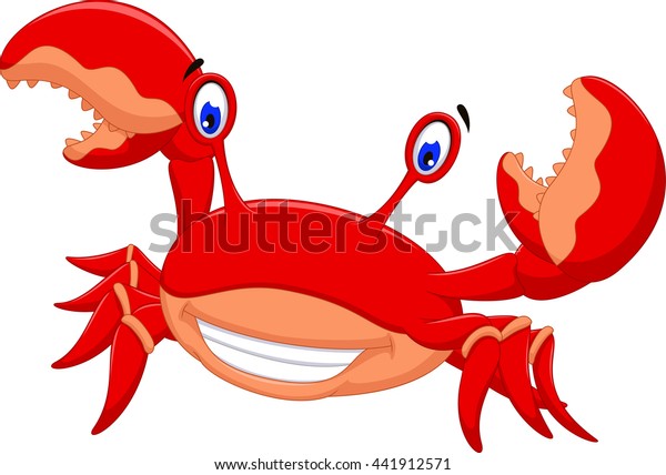 Funny Crab Cartoon Posing Stock Vector (Royalty Free) 441912571 ...