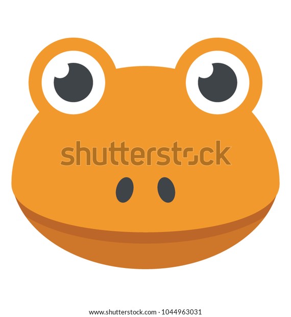 Funny Crazy Frog Face Cartoon Character Stock Vector (Royalty Free ...