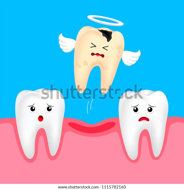Funny Cute Cartoon Missing Tooth Dental Stock Vector (Royalty Free ...