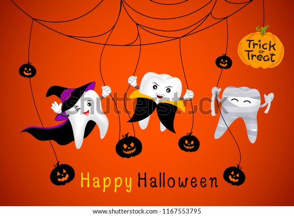 Funny Cute Cartoon Tooth Character Witch Stock Vector (Royalty Free ...