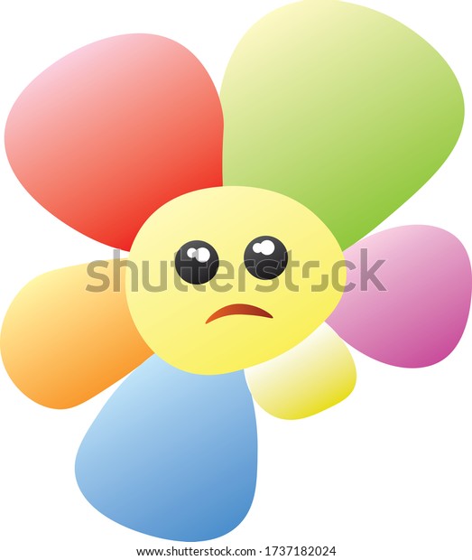 Funny Cute Flowers Sad Funny Stock Vector (Royalty Free) 1737182024 ...