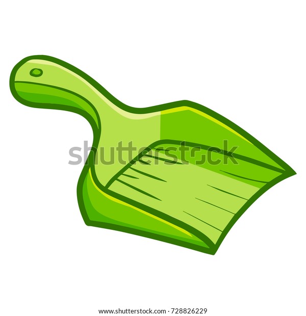 Funny Cute Green Dust Pan Cleaning Stock Vector (Royalty Free ...