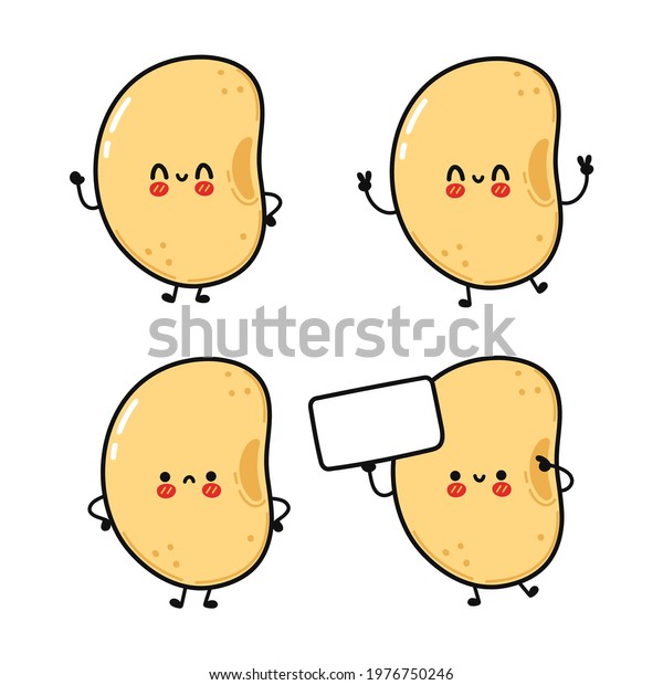 Funny Cute Happy Soy Characters Bundle Stock Vector (Royalty Free ...