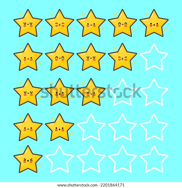 Funny Cute Happy Star Characters Bundle Stock Vector (Royalty Free ...