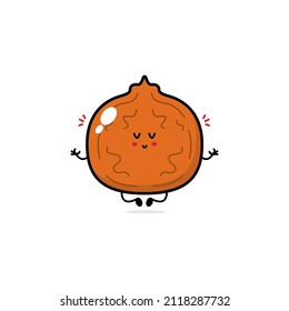 Funny Cute Happy Walnut Characters Bundle Stock Vector (Royalty Free ...