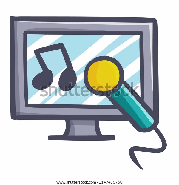 Funny Cute Karaoke Symbol Vector Stock Vector (Royalty Free) 1147475750