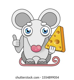 Cartoon Vector Mouse Eating Lunch Stock Vector (Royalty Free) 9551209