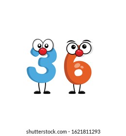 Funny Cute Number 36 Eye Comic Stock Vector (Royalty Free) 1621811293 ...