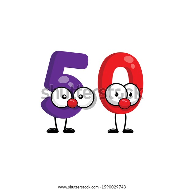 Funny Cute Number 50 Eye Comic Stock Vector (Royalty Free) 1590029743 ...