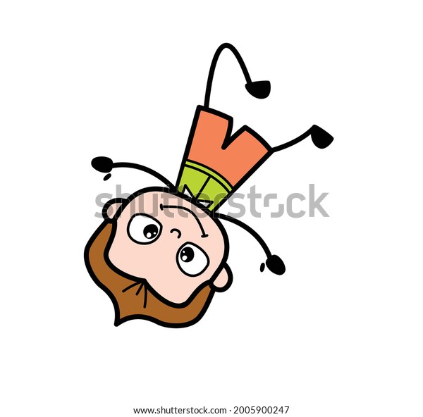 Funny Cute Schoolboy Cartoon Upside Down Stock Vector (Royalty Free ...
