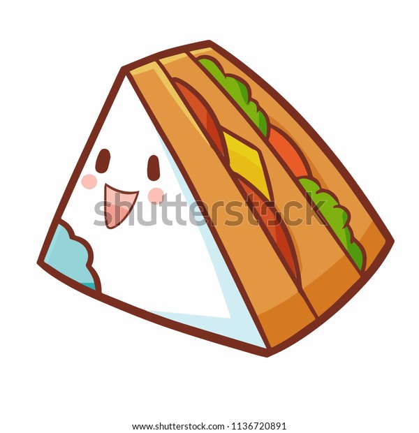 Funny Cute Triangle Sandwich Laughing Vector Stock Vector (Royalty Free ...