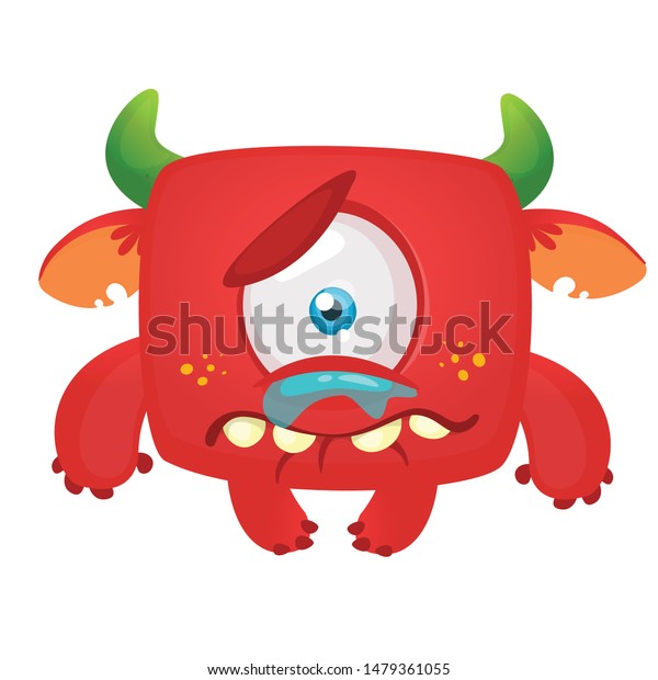 Funny Cyclops Crying Sad Creature Illustration: เวกเตอร์สต็อก (ปลอดค่า ...