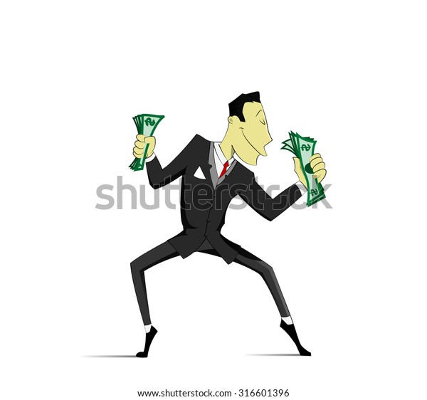 Funny Dancing Businessman Money Vector Stock Vector (Royalty Free ...