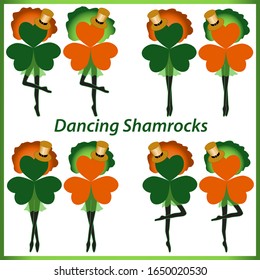 Funny Dancing Shamrocks Stylized Irish Dance Stock Vector (Royalty Free ...