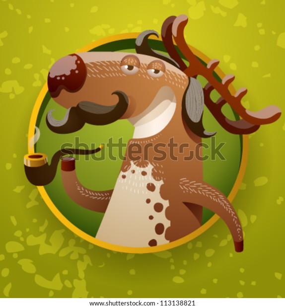 Funny Deer Vector 03 Stock Vector (Royalty Free) 113138821