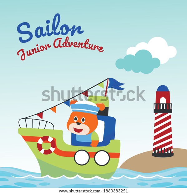 Funny Dog Sailor Cartoon Vector On Stock Vector (Royalty Free ...