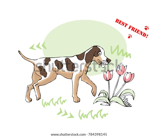 Funny Dog Sketch Hand Drawn Animals Stock Vector (Royalty Free ...