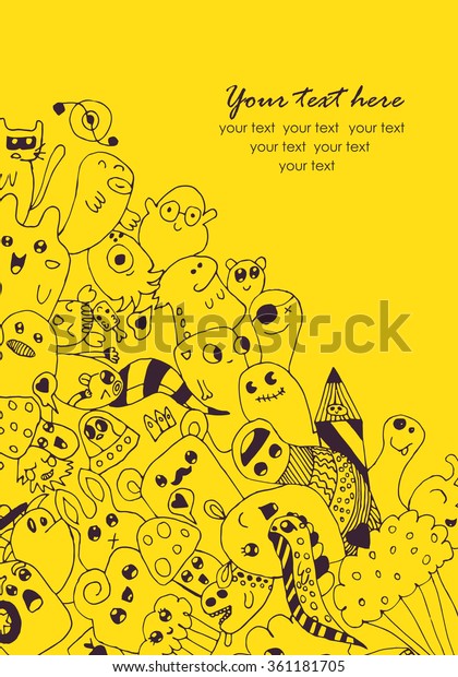 Funny Doodle Vector Illustration Vector Cartoon Stock Vector (Royalty ...