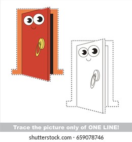 Funny Door Be Traced Only One: vector de stock (libre de regalías ...