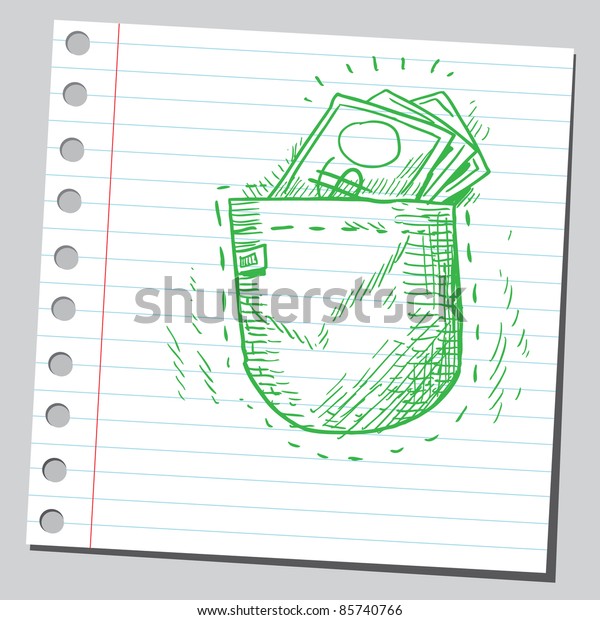 Funny Drawing Money Pocket Stock Vector (Royalty Free) 85740766 ...
