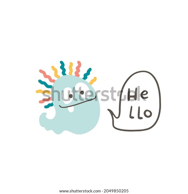 Funny Dreadlocks Monster He Says Hello Stock Vector (Royalty Free ...