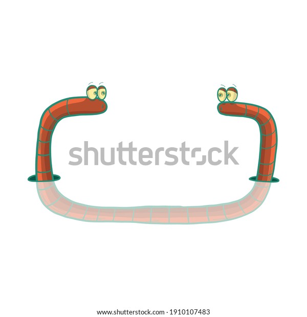 Funny Earthworm Funny Situation Vector Illustration Stock Vector ...