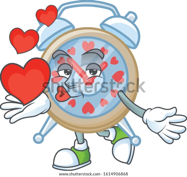 Funny Face Clock Love Cartoon Character Stock Vector (Royalty Free ...