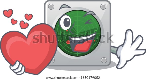 Funny Face Radar Cartoon Character Holding Stock Vector (Royalty Free ...