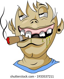 Funny Face Smoking Cigarette Stock Vector (Royalty Free) 1933537211 ...