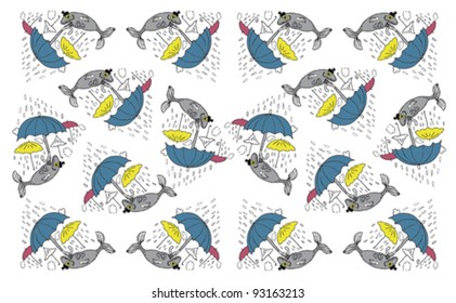 Funny Fish Pattern Stock Vector (Royalty Free) 93163213 | Shutterstock