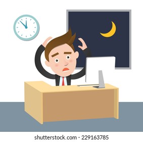Funny Flat Character Stress Concept: เวกเตอร์สต็อก (ปลอดค่าลิขสิทธิ์ ...