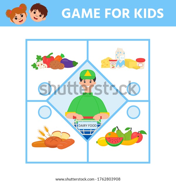 Funny Game Children Find Matching Item Stock Vector (Royalty Free ...