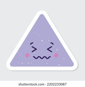 Funny Geometric Figure Concept Sad Upset Stock Vector (Royalty Free ...