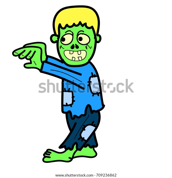 Funny Ghost Cartoon Boy Yellow Hair Stock Vector (Royalty Free ...