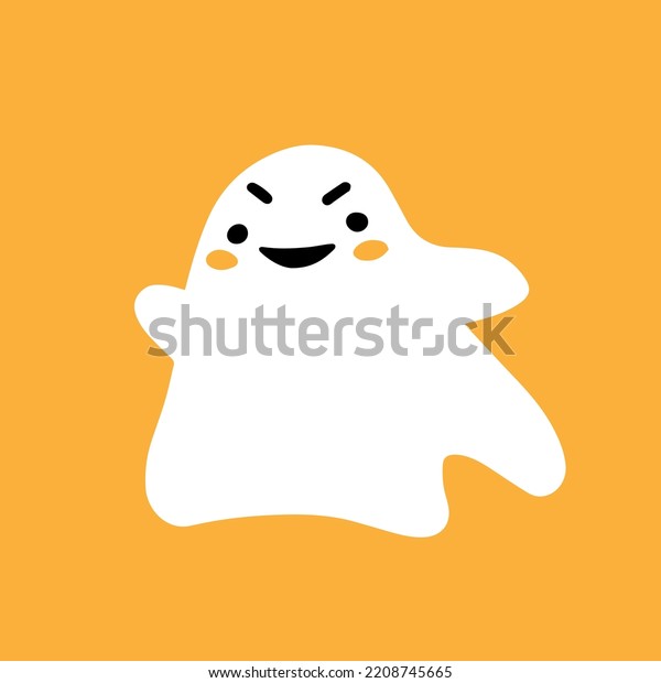 Funny Ghost Cartoon Style Isolated On Stock Vector (Royalty Free ...