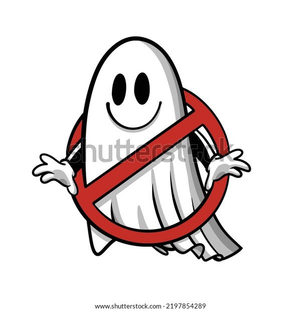 Funny Ghost Danger Cartoon Illustration Stock Vector (Royalty Free ...