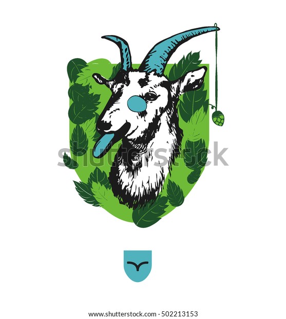Funny Goat Goat Head Stock Vector (Royalty Free) 502213153 | Shutterstock