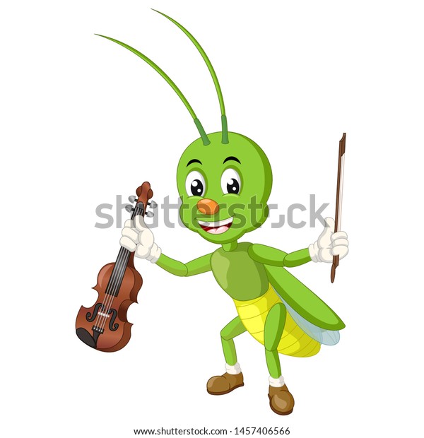 Funny Grasshopper Cartoon Your Design Stock Vector (Royalty Free ...