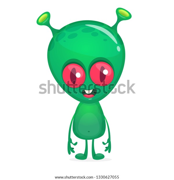 Funny Green Alien Character Cartoon Vector Stock Vector (Royalty Free ...