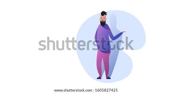 Funny Guy Standing Pose Smiling Man Stock Vector (Royalty Free ...