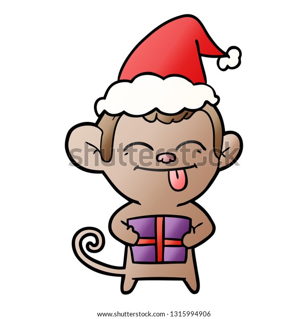 Funny Hand Drawn Gradient Cartoon Monkey Stock Vector (Royalty Free ...