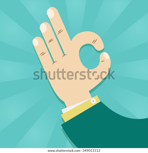 Funny Hands Showing Symbol Ok Okay Stock Vector (Royalty Free) 349011512