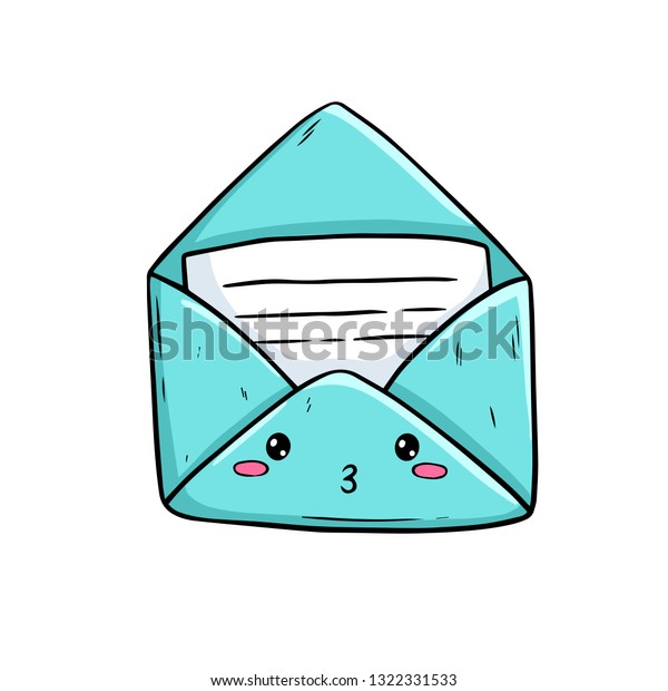 Funny Happy Cute Smiling Envelope Letter Stock Vector (Royalty Free ...