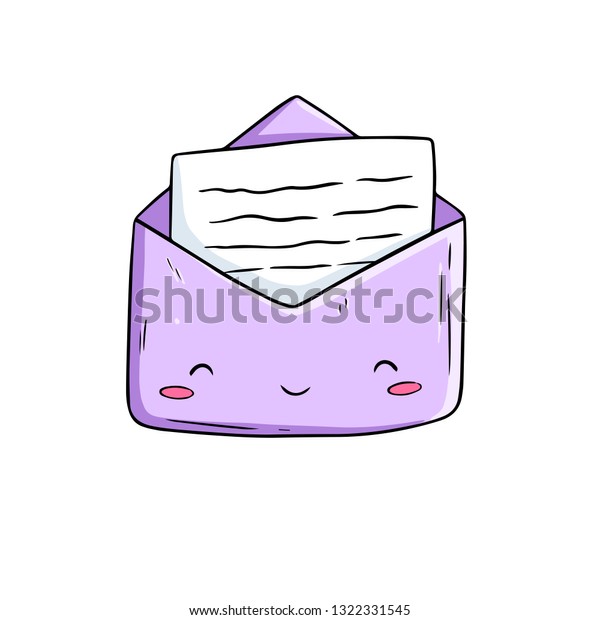 Funny Happy Cute Smiling Envelope Letter Stock Vector (Royalty Free ...
