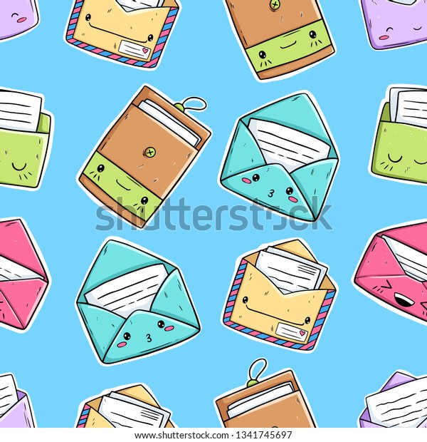 Funny Happy Cute Smiling Envelope Letters Stock Vector (Royalty Free ...