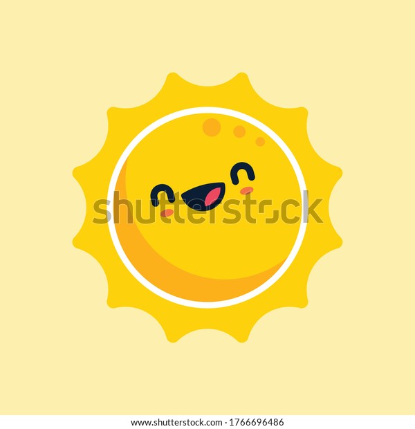 Funny Happy Cute Sun Character Sticker Stock Vector (Royalty Free ...