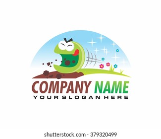 Funny Happy Eater Cleaner Logo Image Stock Vector (Royalty Free ...