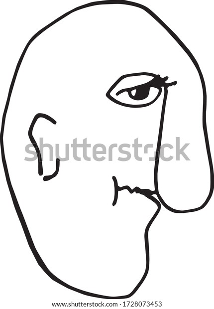 Funny Head Man Big Nose Stock Vector (Royalty Free) 1728073453 ...