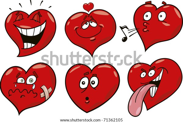 Funny Hearts Collection Stock Vector (Royalty Free) 71362105