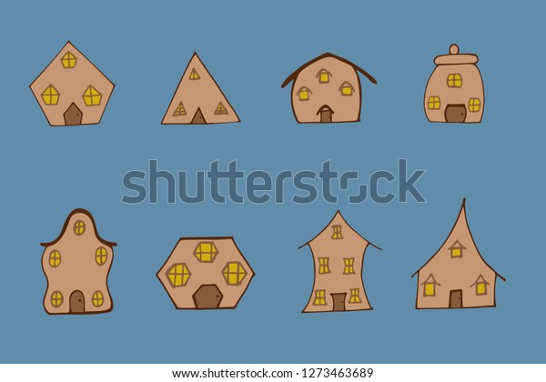 Funny Houses Seamless Vector Background Stock Vector (Royalty Free ...